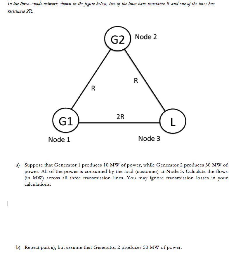 Solved In the three--node network shown in the figure below, | Chegg.com