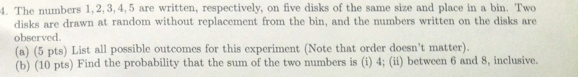 Solved The numbers 1, 2, 3, 4, 5 are written, respectively, | Chegg.com