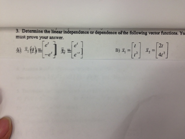 Solved Determine the linear independence or dependence of | Chegg.com
