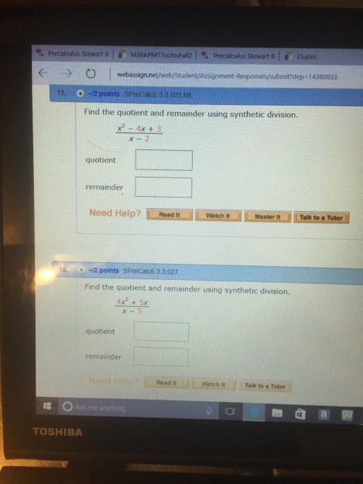 solved-find-the-quotient-and-remainder-using-synthetic-chegg