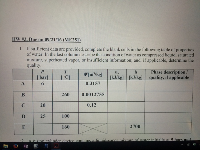 Solved If sufficient data are provided, complete the blank | Chegg.com
