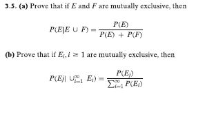Solved Prove that it E and F are mutually exclusive, then | Chegg.com