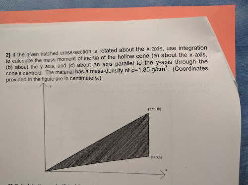 Solved 2] If the given hatched cross-section is rotated | Chegg.com