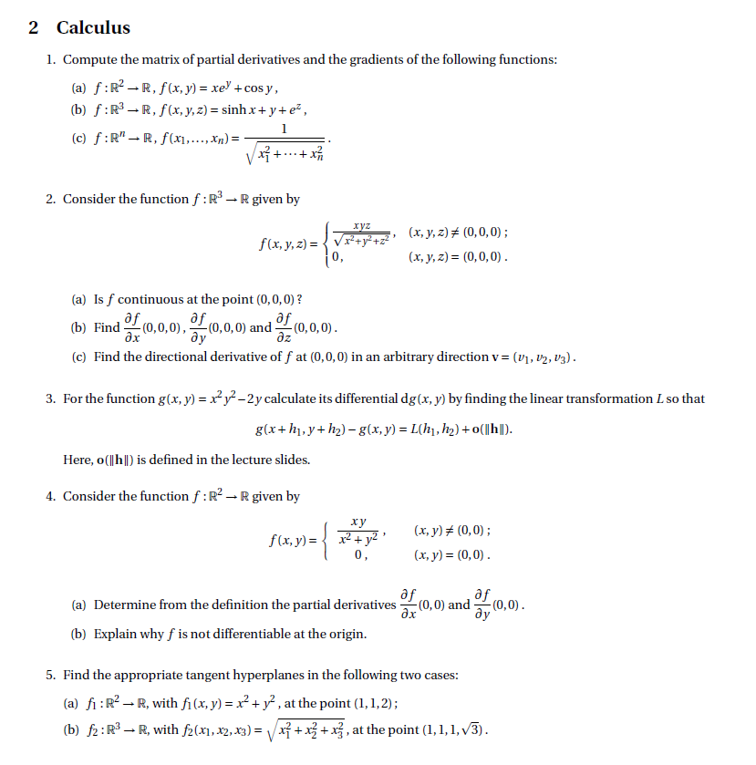 Solved Compute the matrix of partial derivatives and the | Chegg.com
