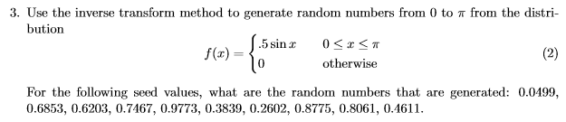 Solved Use the inverse transform method to generate random | Chegg.com
