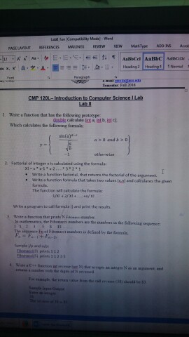 Solved E E E cMP 120L-Introduction to Computer Science I. | Chegg.com