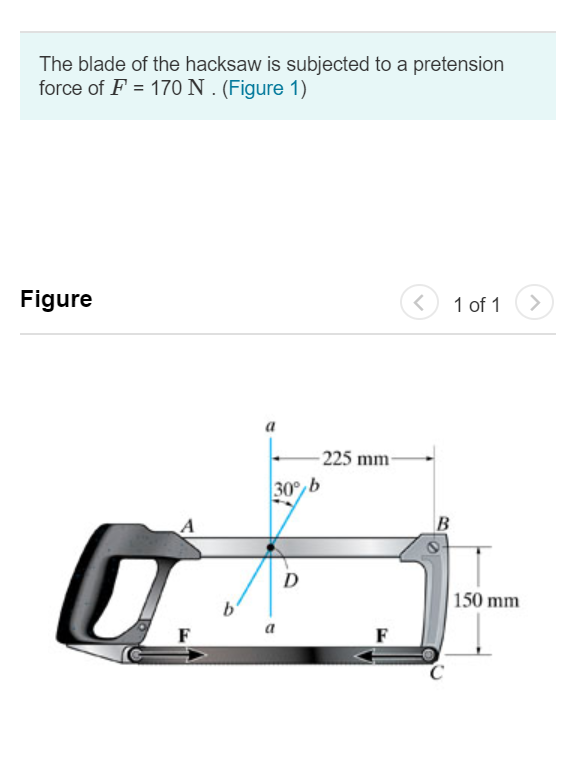Solved The blade of the hacksaw is subjected to a pretension | Chegg.com