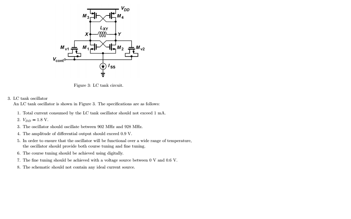 Solved LC tank oscillator An LC tank oscillator is shown in | Chegg.com