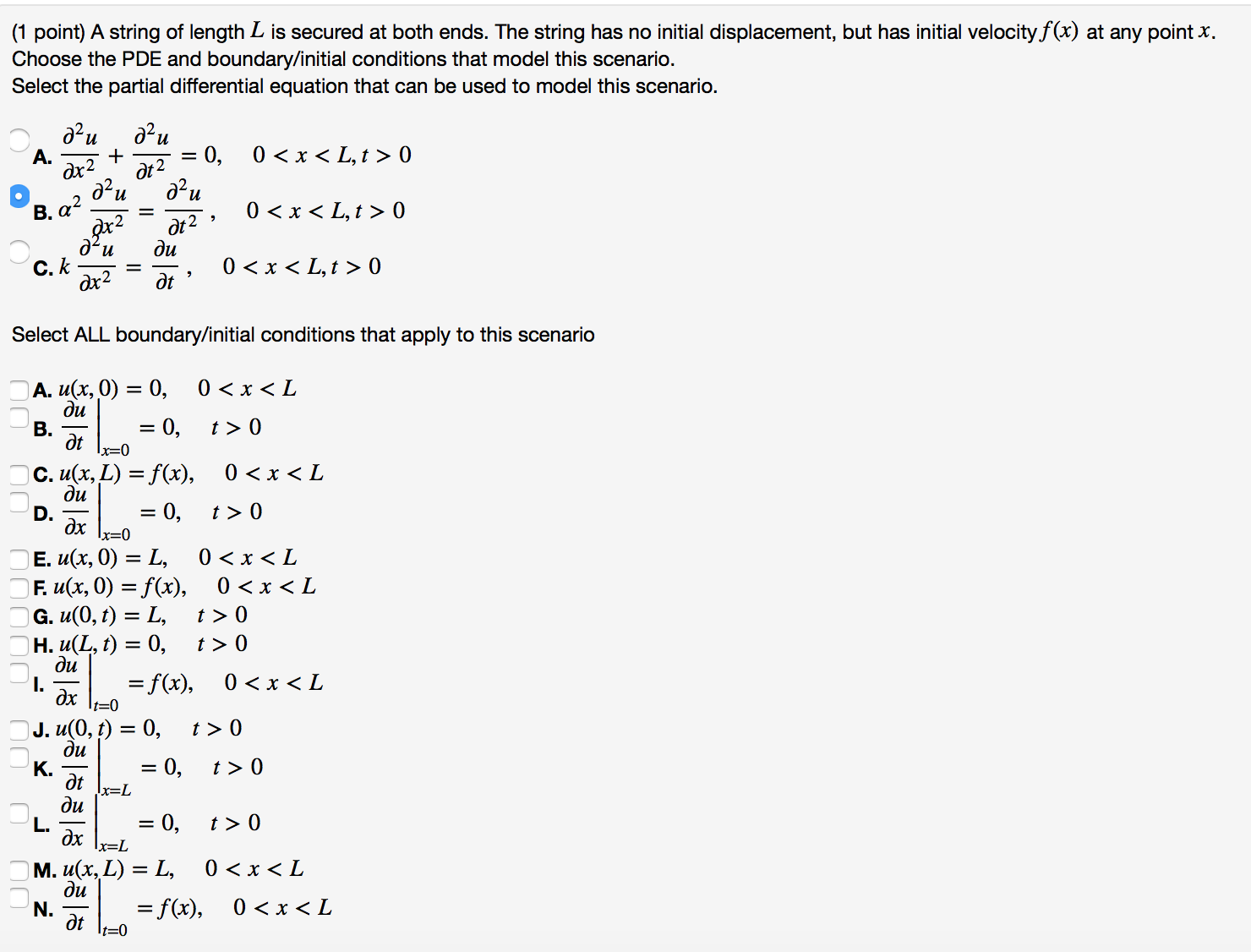 Solved A string of length L is secured at both ends. The | Chegg.com