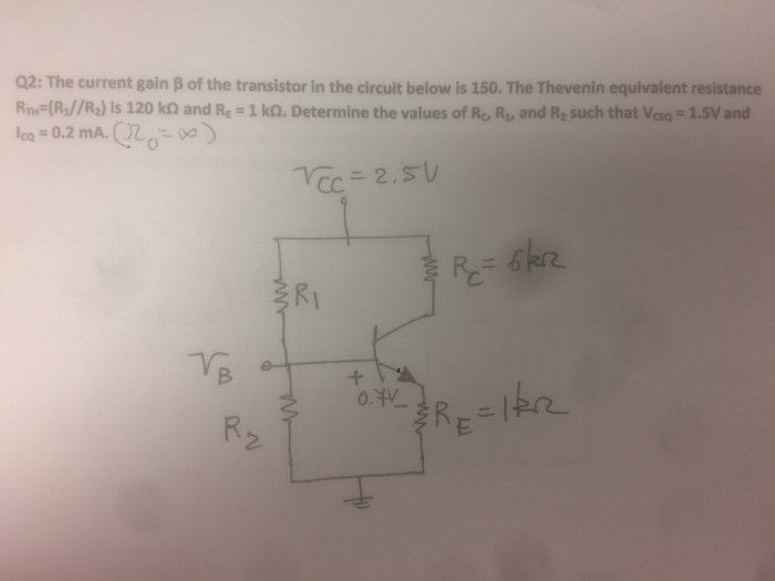 Solved The current gain Beta of the transistor in the | Chegg.com