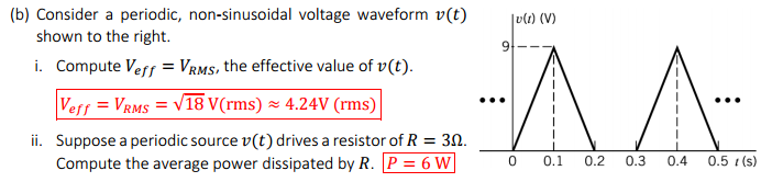 Solved Consider a periodic, non-sinusoidal voltage waveform | Chegg.com