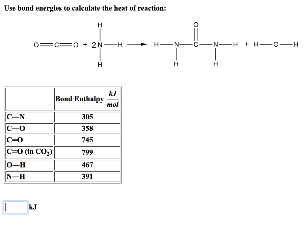 Solved Use bond energies to calculate the heat of reaction: | Chegg.com Solved Use bond energies to calculate the heat of reaction: | Chegg.com