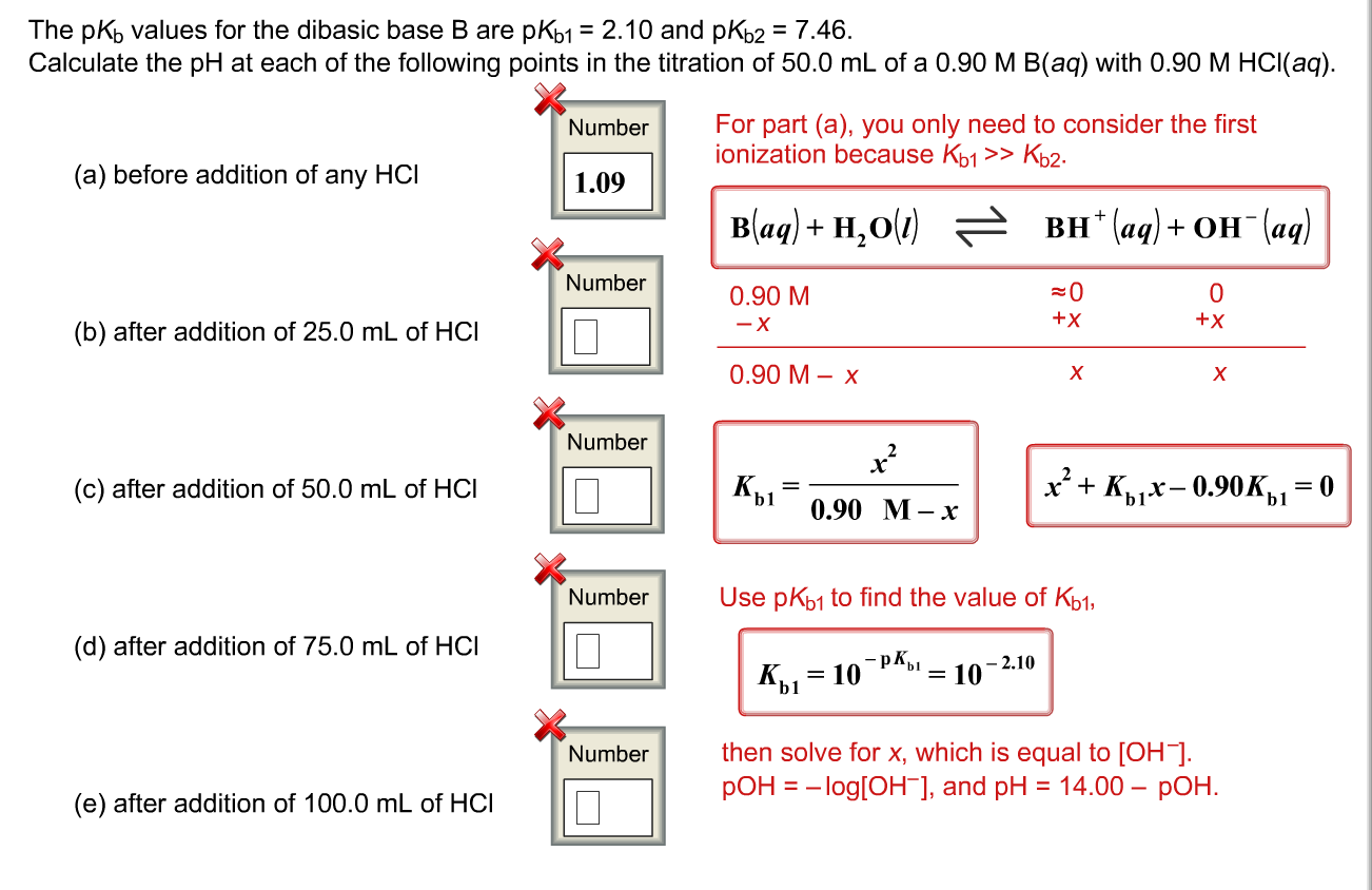 Solved The pK_b values for the dibasic base B are pK_b1 = | Chegg.com