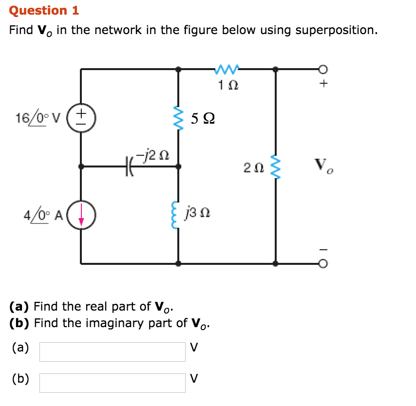 Solved Question 1 Find Vo in the network in the figure below | Chegg.com