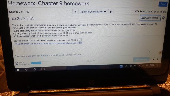 Solved Homework Chapter 9 Homework Score 0 Of 1 Pt Life