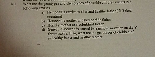 Solved What are the genotypes and phenotypes of possible | Chegg.com