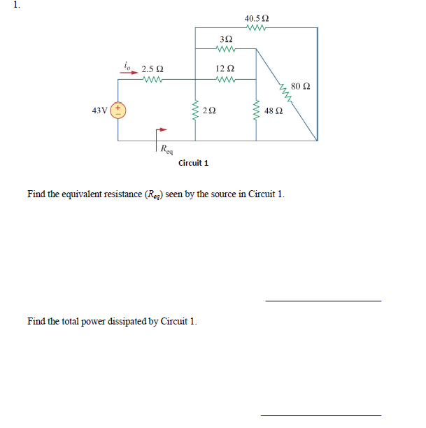 Solved find the Req and the total power by the circuit above | Chegg.com