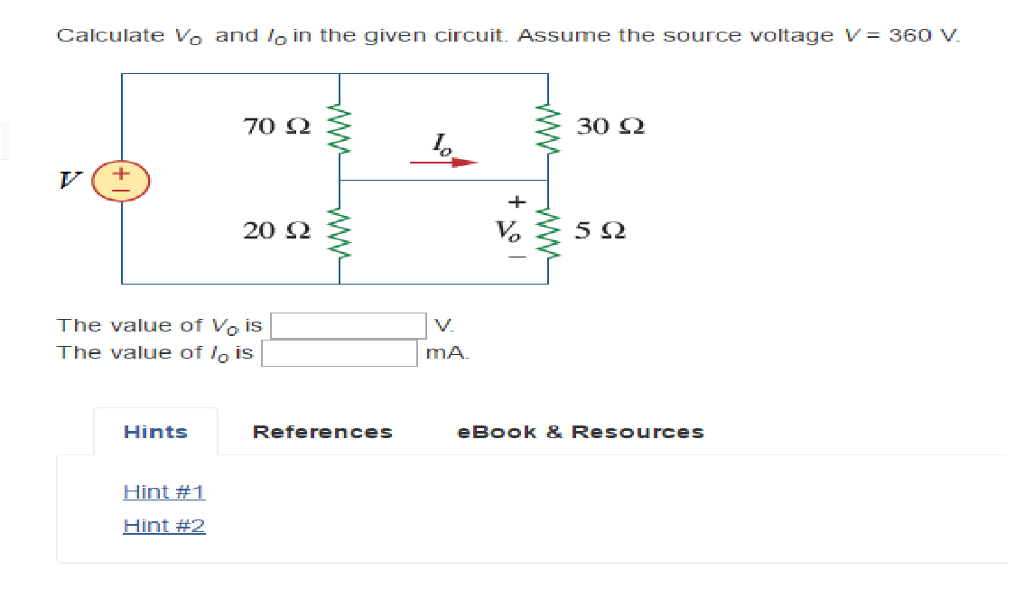 Solved Calculate V_0 and I_0 in the given circuit Assume the | Chegg.com
