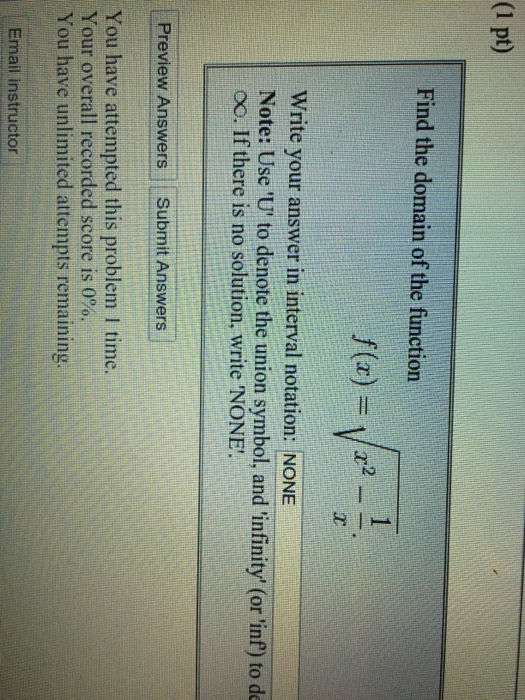 Solved Find The Domain Of The Function F X Squareroot