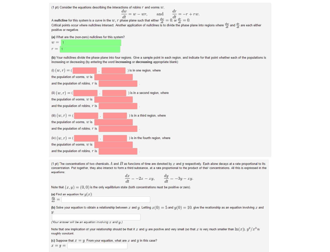 Consider the equations describing the interactions of | Chegg.com Consider the equations describing the interactions of | Chegg.com