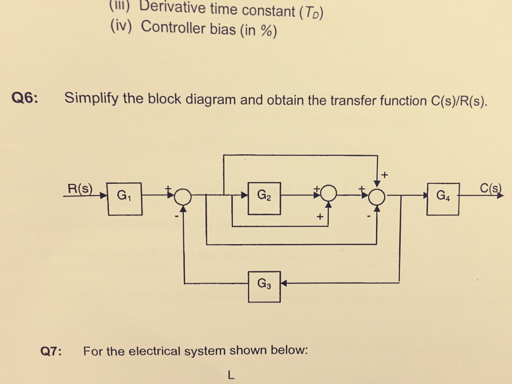 Solved Simplify the block diagram and obtain the transfer | Chegg.com