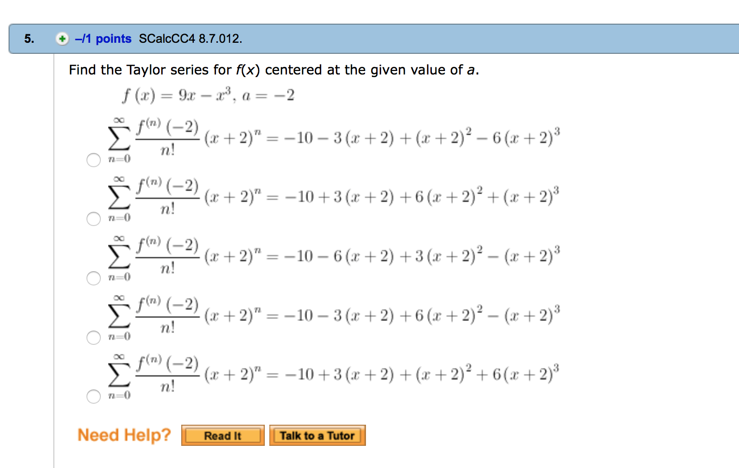 Solved Find the Taylor series for f(x) centered at the given | Chegg.com