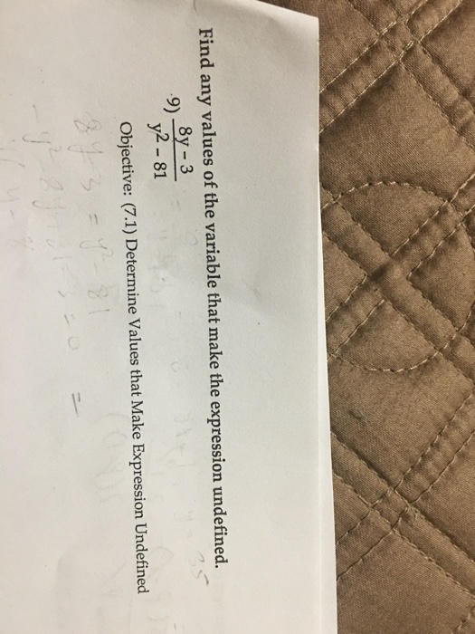 Solved Find any values of the variable that make the | Chegg.com
