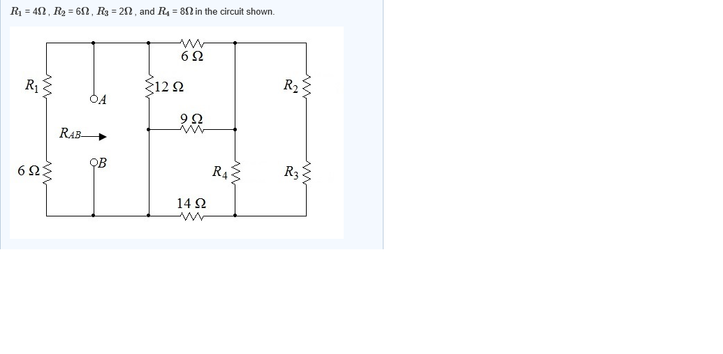 Solved R1 = 4 ohm, R2 = 6 ohm, R3 = 2 ohm, and R4 = 8 ohm in | Chegg.com