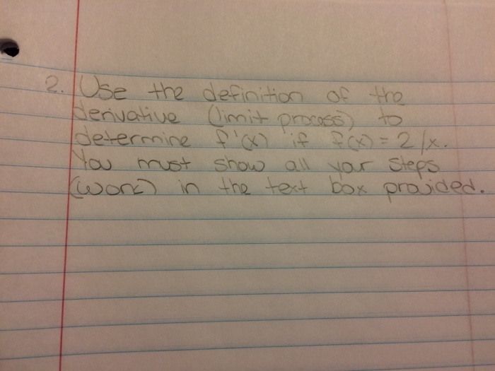 Solved Use the definition of the derivative (limit process) | Chegg.com