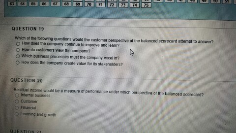 Solved Which of the following question would the customer | Chegg.com