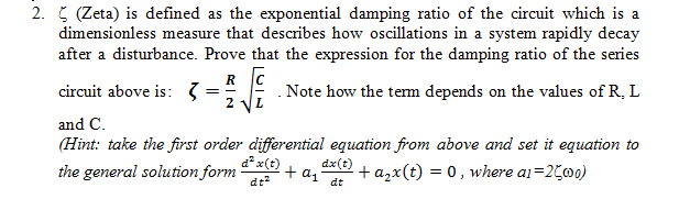 Solved Zeta (Zeta) is defined as the exponential damping | Chegg.com