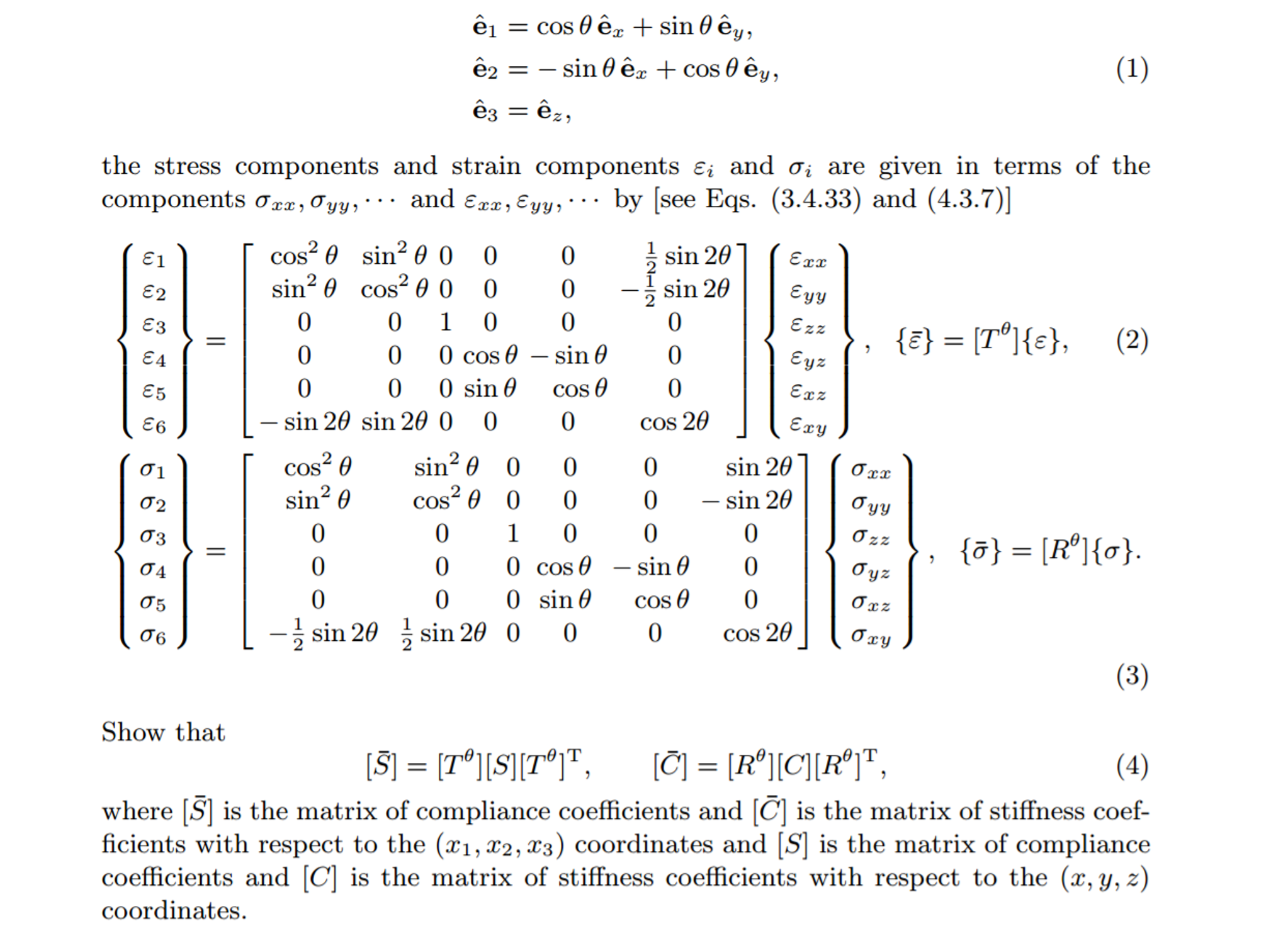 The stress components and strain components epsilon_i | Chegg.com