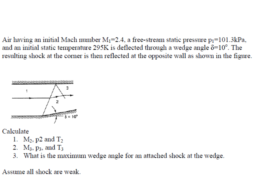 Solved Air having an initial Mach number M_1 = 2.4, a | Chegg.com