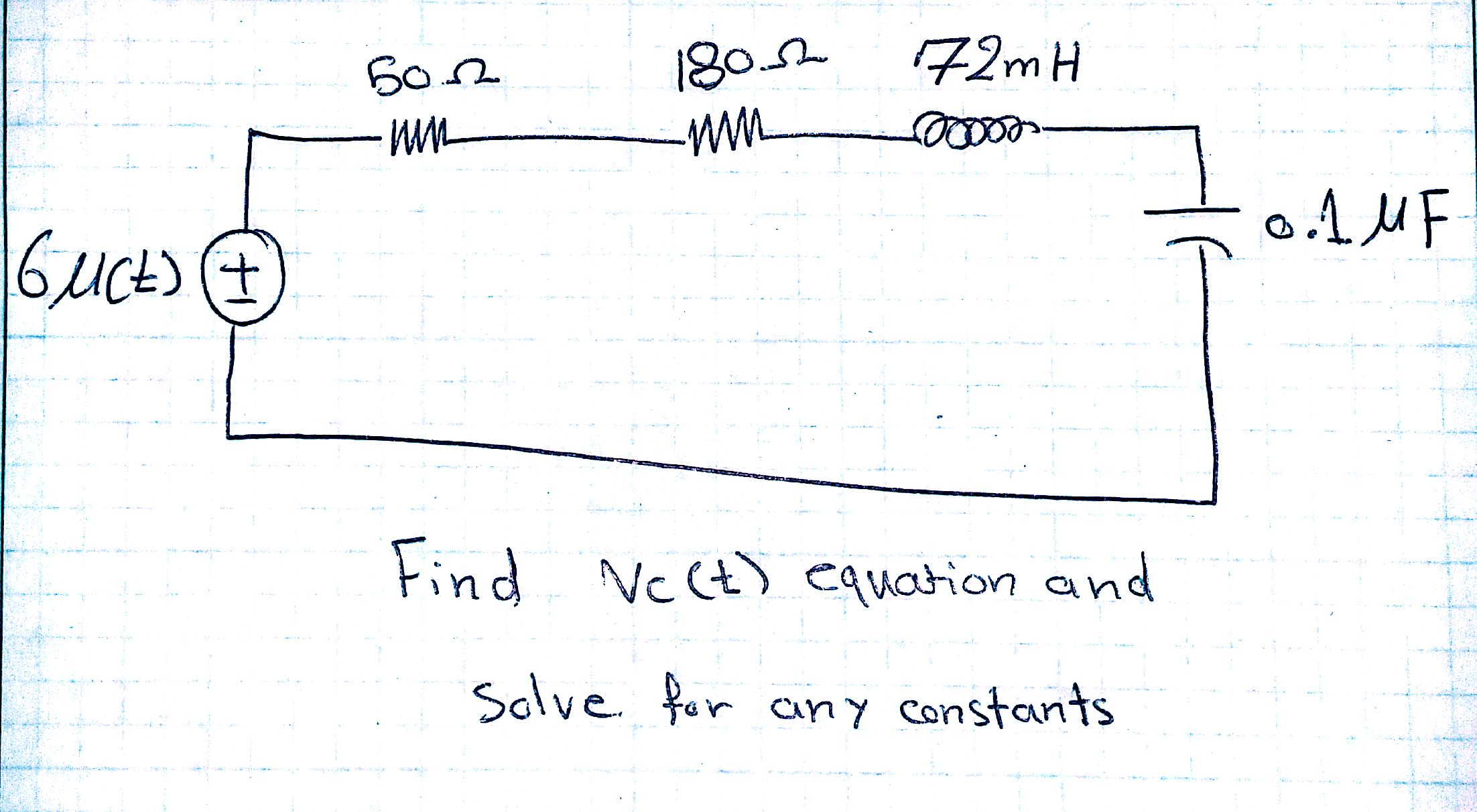 Solved Find V_c(t) equation and solve for any constants | Chegg.com