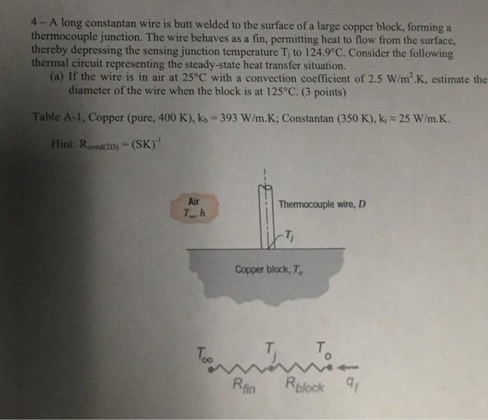 Solved A long constantan wire is butt welded to the surface | Chegg.com