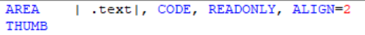 Solved AREA THUMB 'text!, CODE, READONLY, ALIGN=2 | Chegg.com