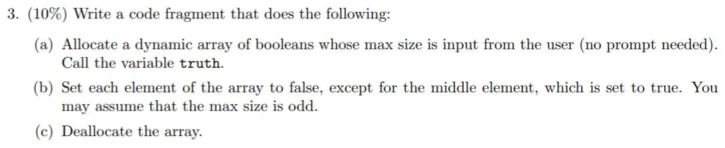 Solved 3 10 Write A Code Fragment That Does The