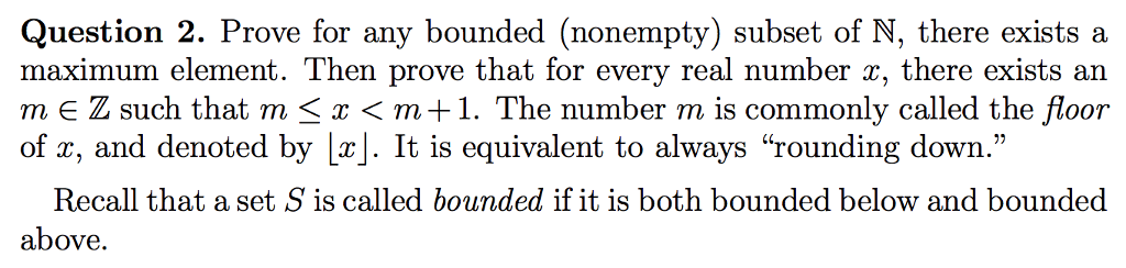 Solved Question 2. Prove for any bounded (nonempty) subset | Chegg.com