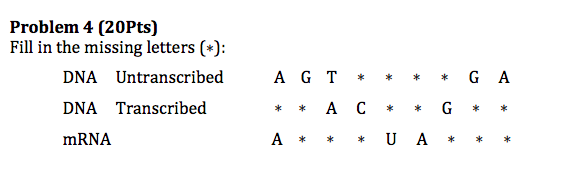 Solved Problem 4 (20Pts) Fill in the missing letters (*): | Chegg.com