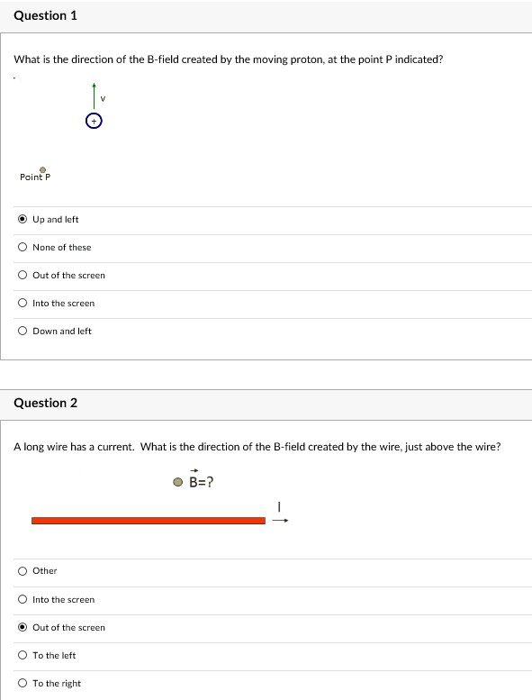 Solved Question 1 What is the direction of the B-field | Chegg.com