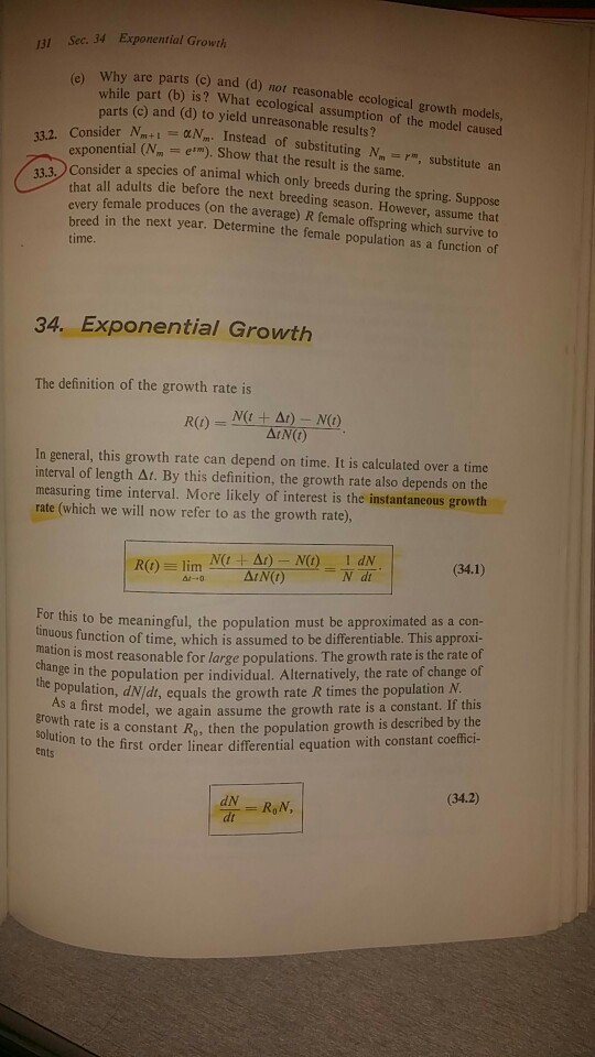 Solved Mathematical Modeling/ Population/Exponential Growth | Chegg.com