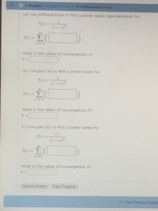 Solved Use differentiation to find a power series | Chegg.com