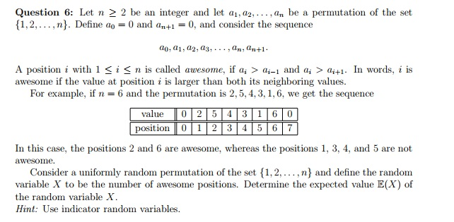 Question 6: Let n 2 2 be an integer and let a1, | Chegg.com