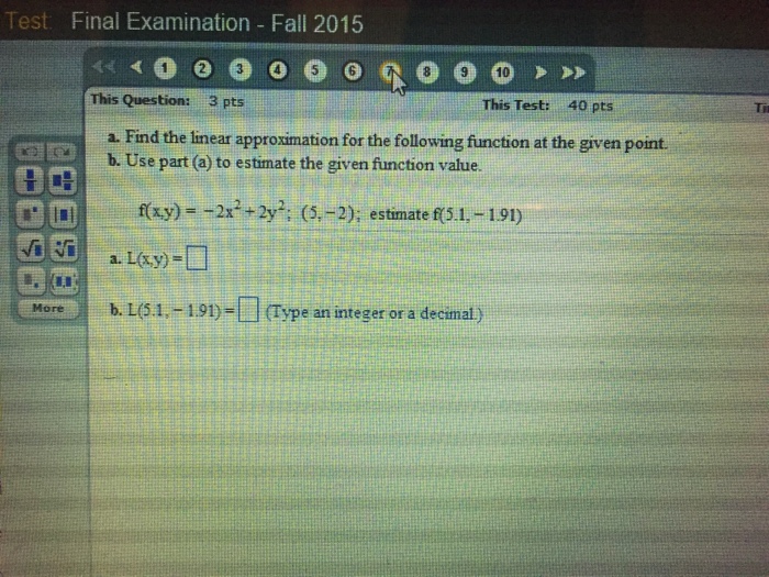 Solved Find the linear approximation for the following | Chegg.com