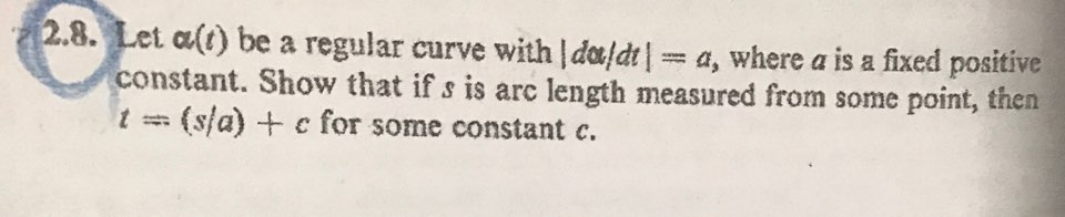 Solved Let alpha (t) be a regular curve with |d alpha/dt| = | Chegg.com