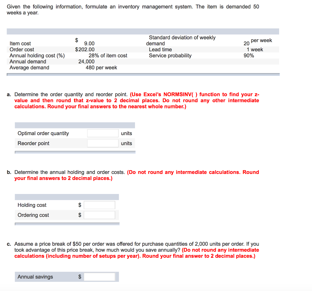Solved Given the following information, formulate an | Chegg.com