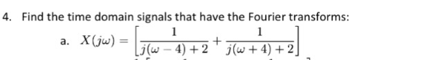 Solved Find the time domain signals that have the Fourier | Chegg.com