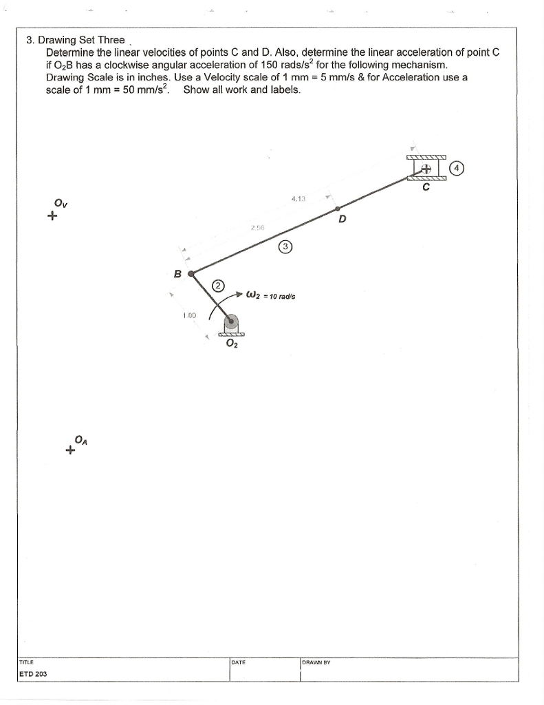 Solved 3. Drawing Set Three Determine the linear velocities | Chegg.com