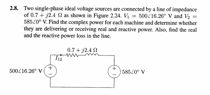 Solved Two single-phase ideal voltage sources are connected | Chegg.com