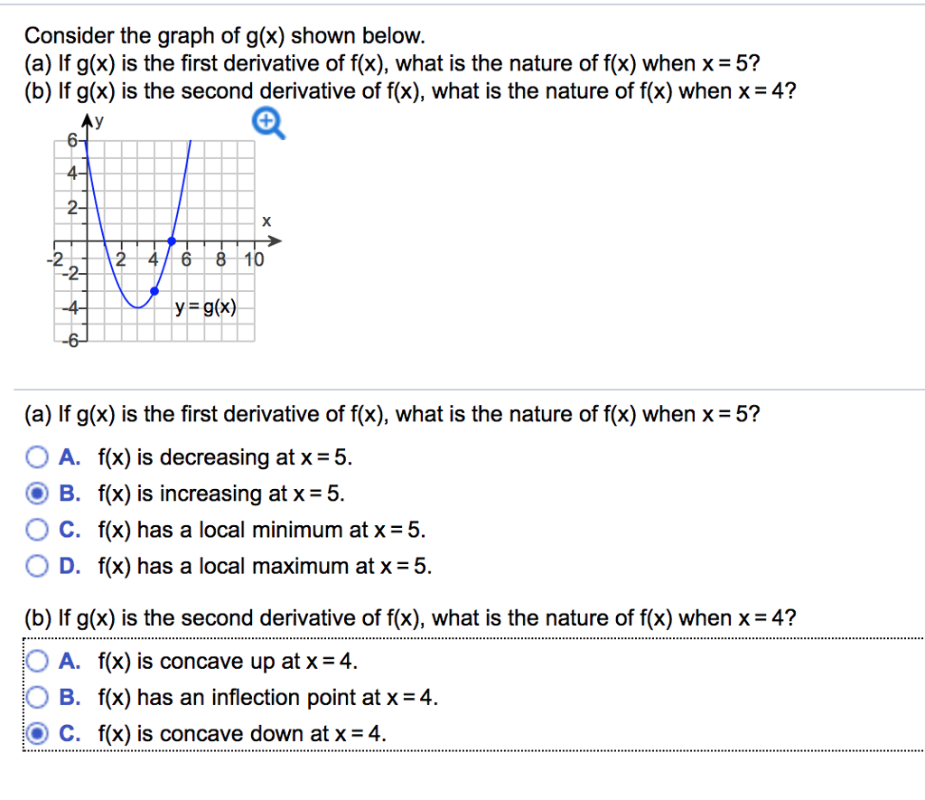 Solved Consider The Graph Of Gx Shown Below A If Gx 